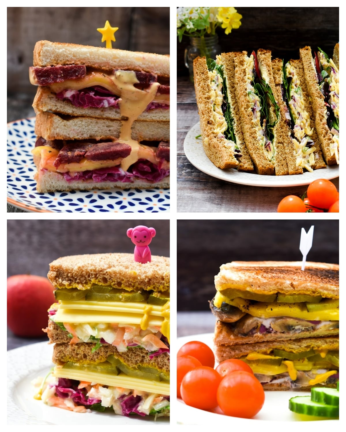 Falafel Beetroot Bagel Sandwich - theveganlunchbox.co.uk