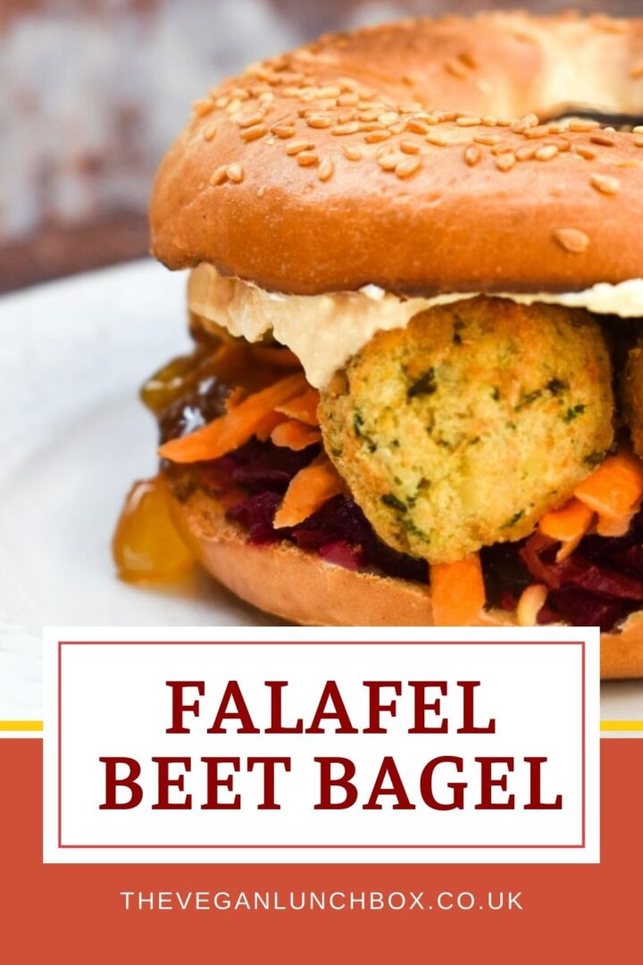 Falafel Beetroot Bagel Sandwich - The Vegan Lunchbox