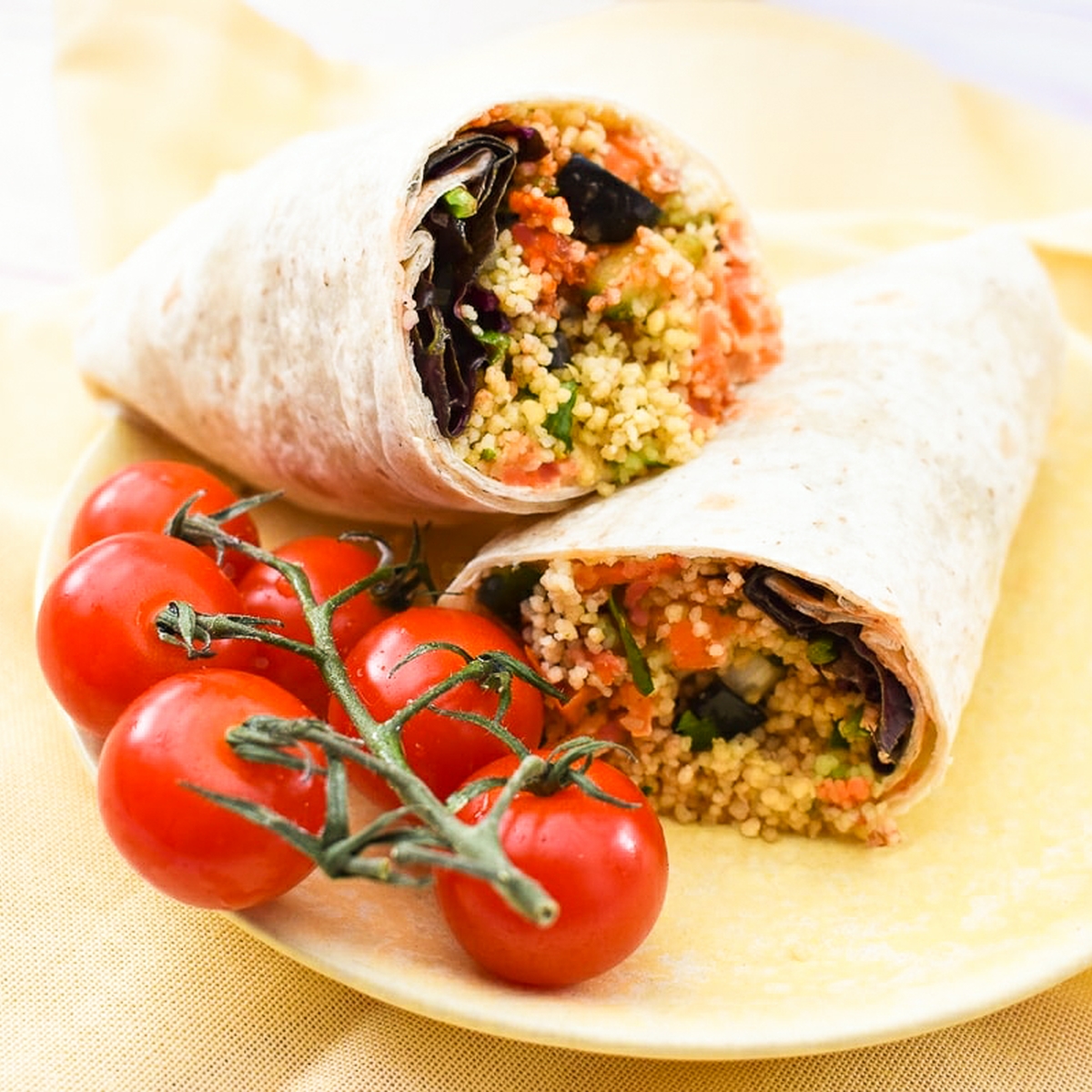 Black Olive Couscous Wrap - The Vegan Lunchbox