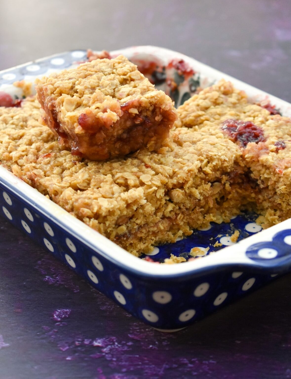 Microwave Jam Flapjacks - Quick and Easy Recipe - theveganlunchbox.co.uk
